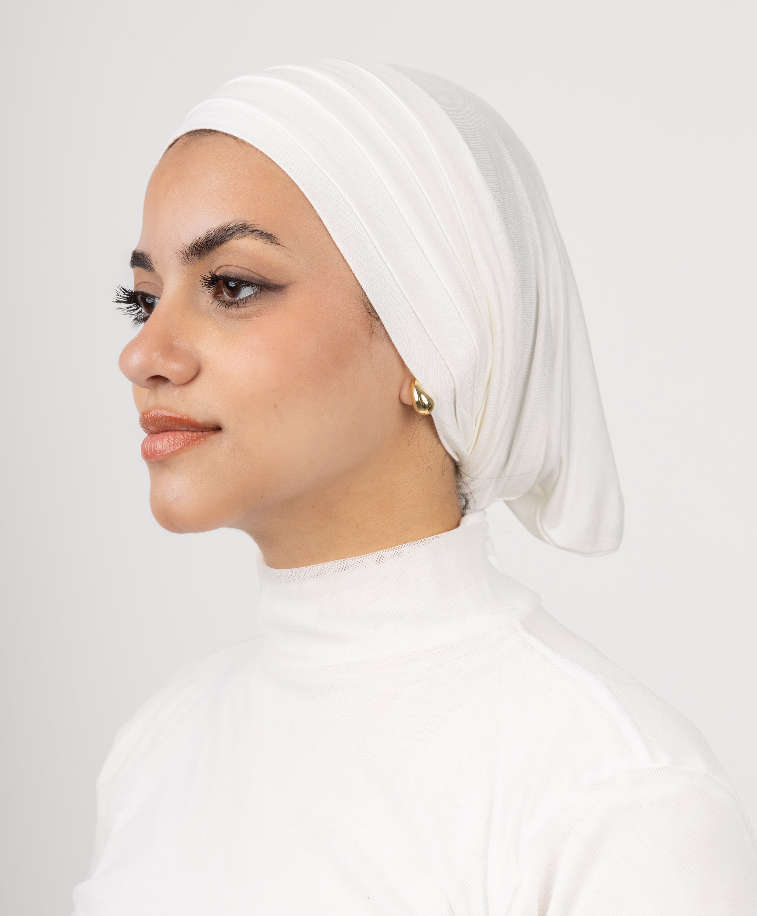 Pleated Cotton Lycra Underscarf – Le Voile