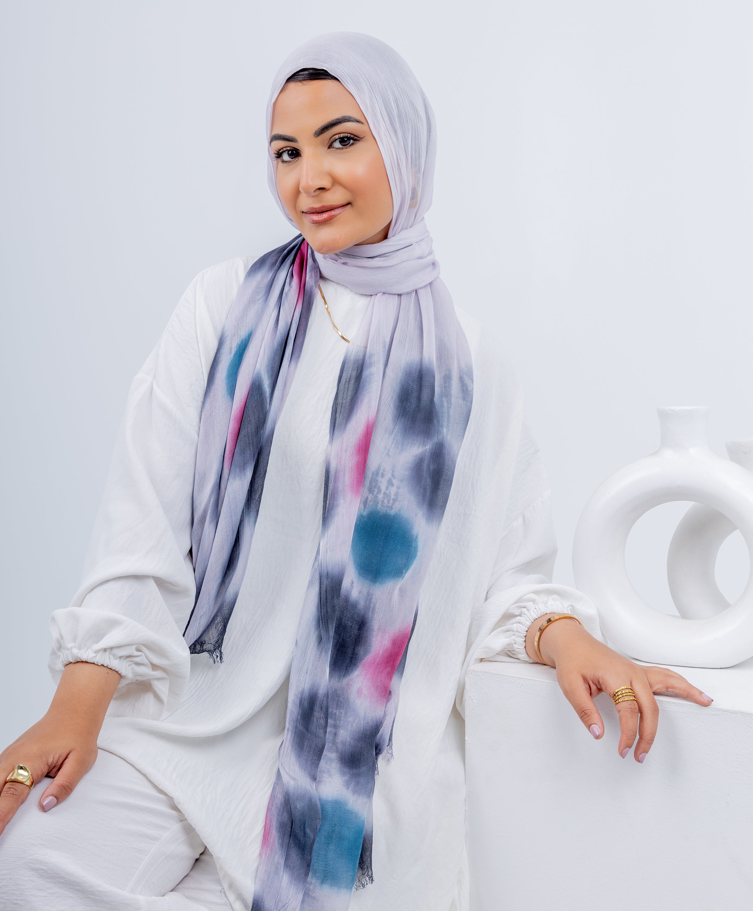 White cotton scarf to tie dye store