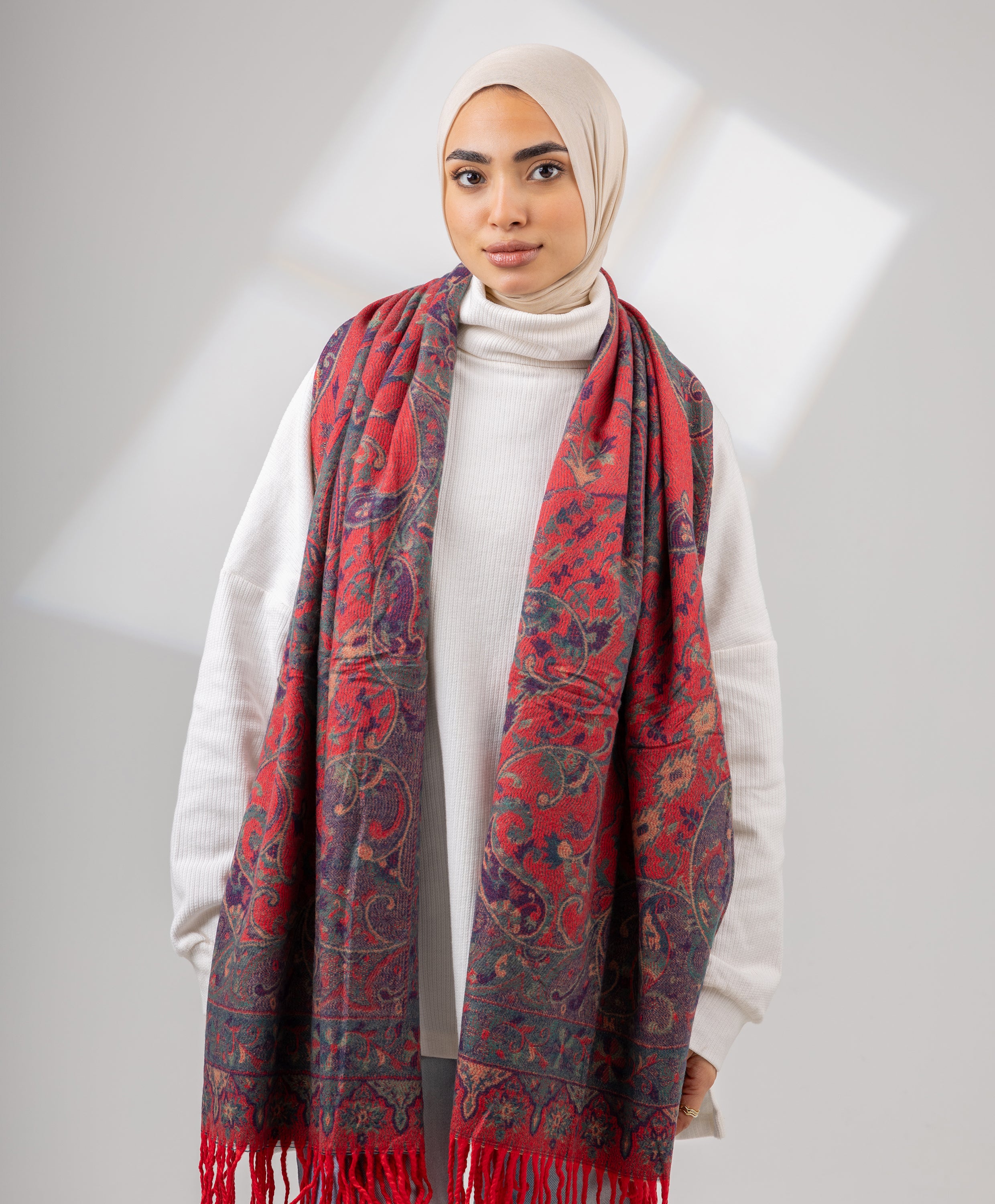 Red voile scarf store